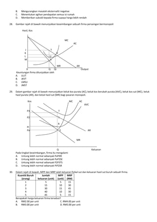 Peperiksaan percubaan ekonomi 2 | DOCX