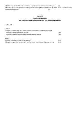 Peperiksaan percubaan ekonomi 2 | DOCX
