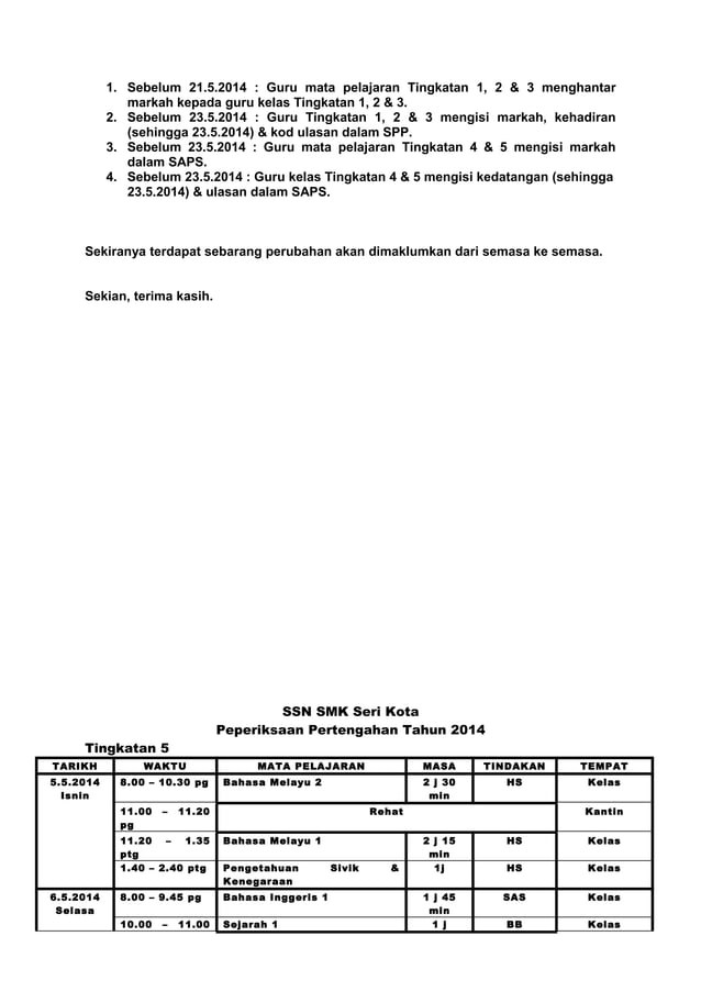 Peperiksaan pertengahan tahun 2014 | DOC