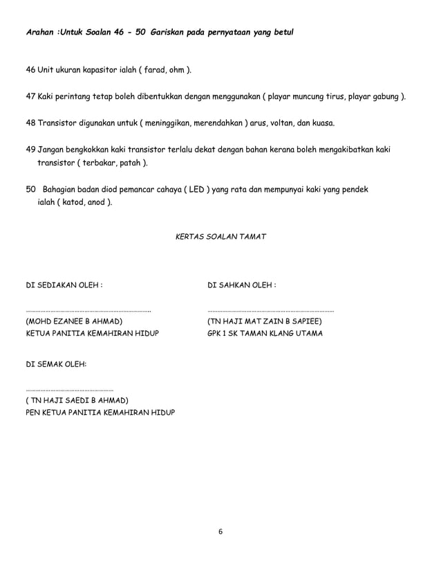 Peperiksaan pertengahan tahun thn 6 kh | DOCX