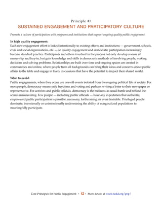 Core Principles for Public Engagement | PDF