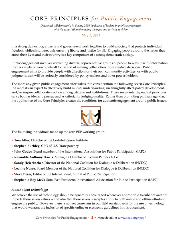 Core Principles for Public Engagement | PDF