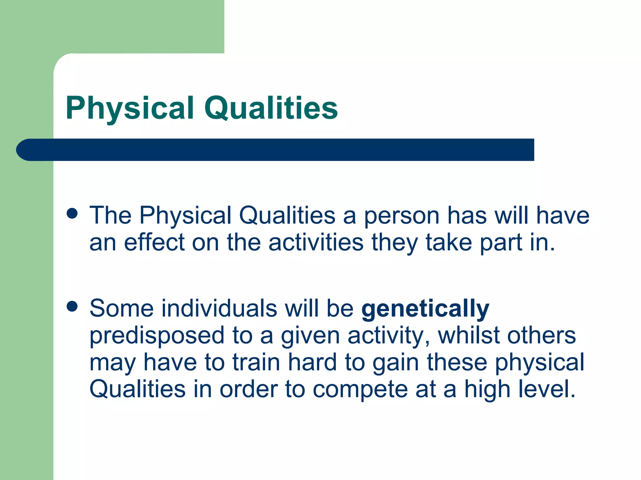 PE Physical and Personal Qualities | PPT