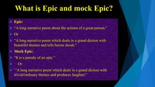 P epic convention of the rape of the lock | PPT