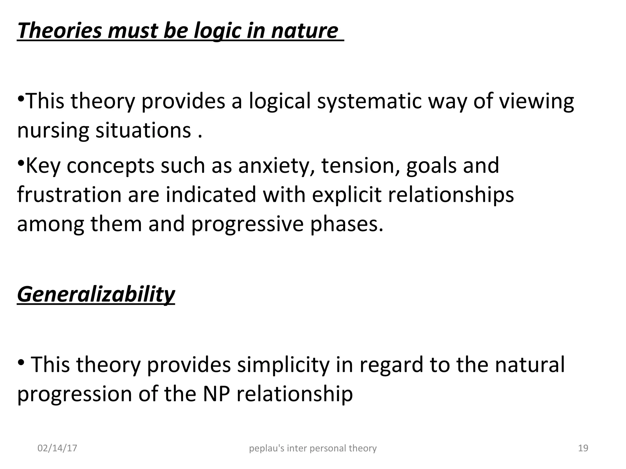 Peplau’s interpersonal relations theory | PPT