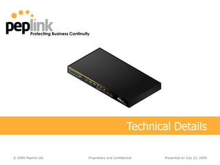 Peplink Balance Series Overview Reseller | PPT