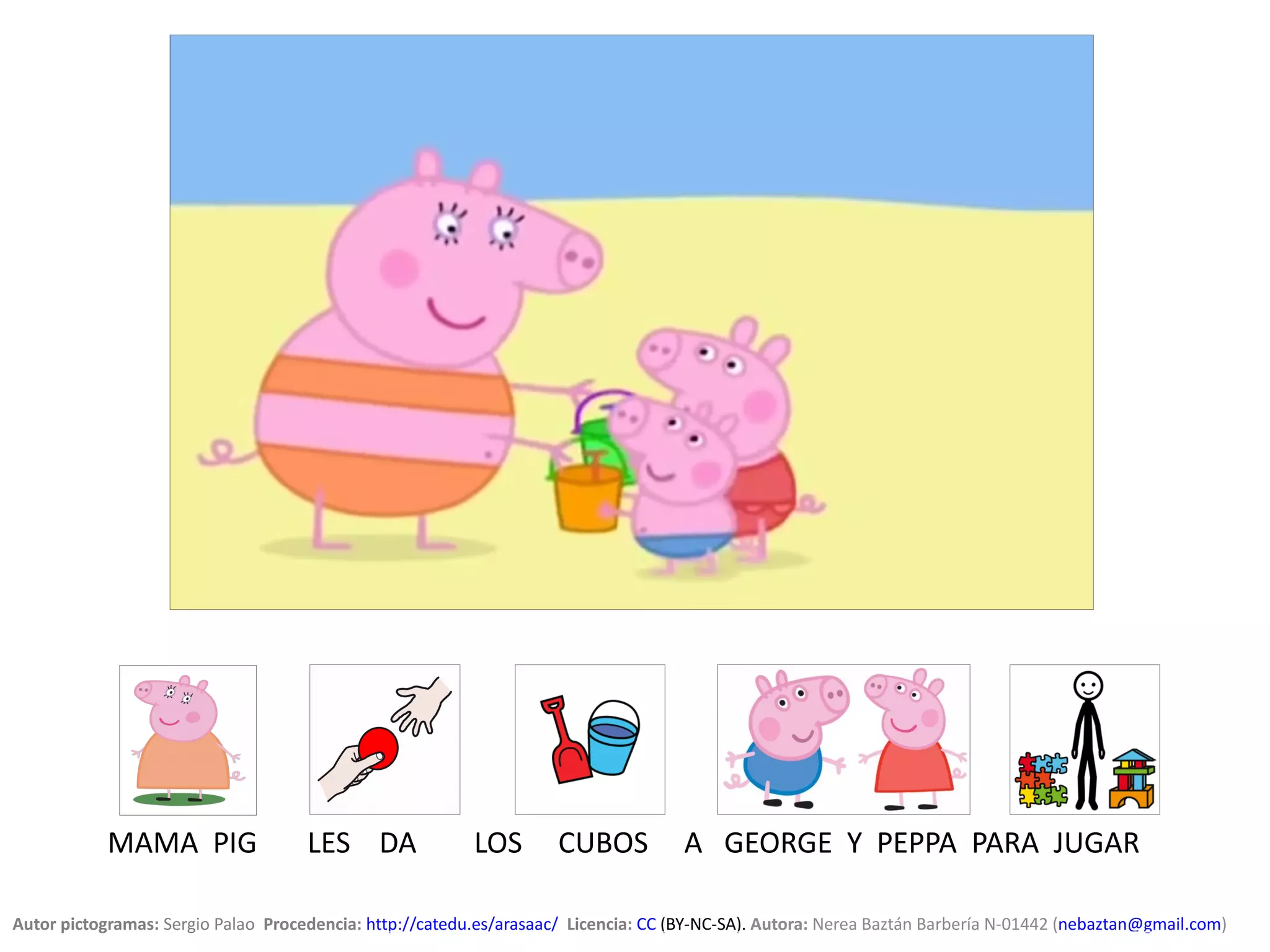Peppa pig va a la playa (cuento con pictogramas) | PDF
