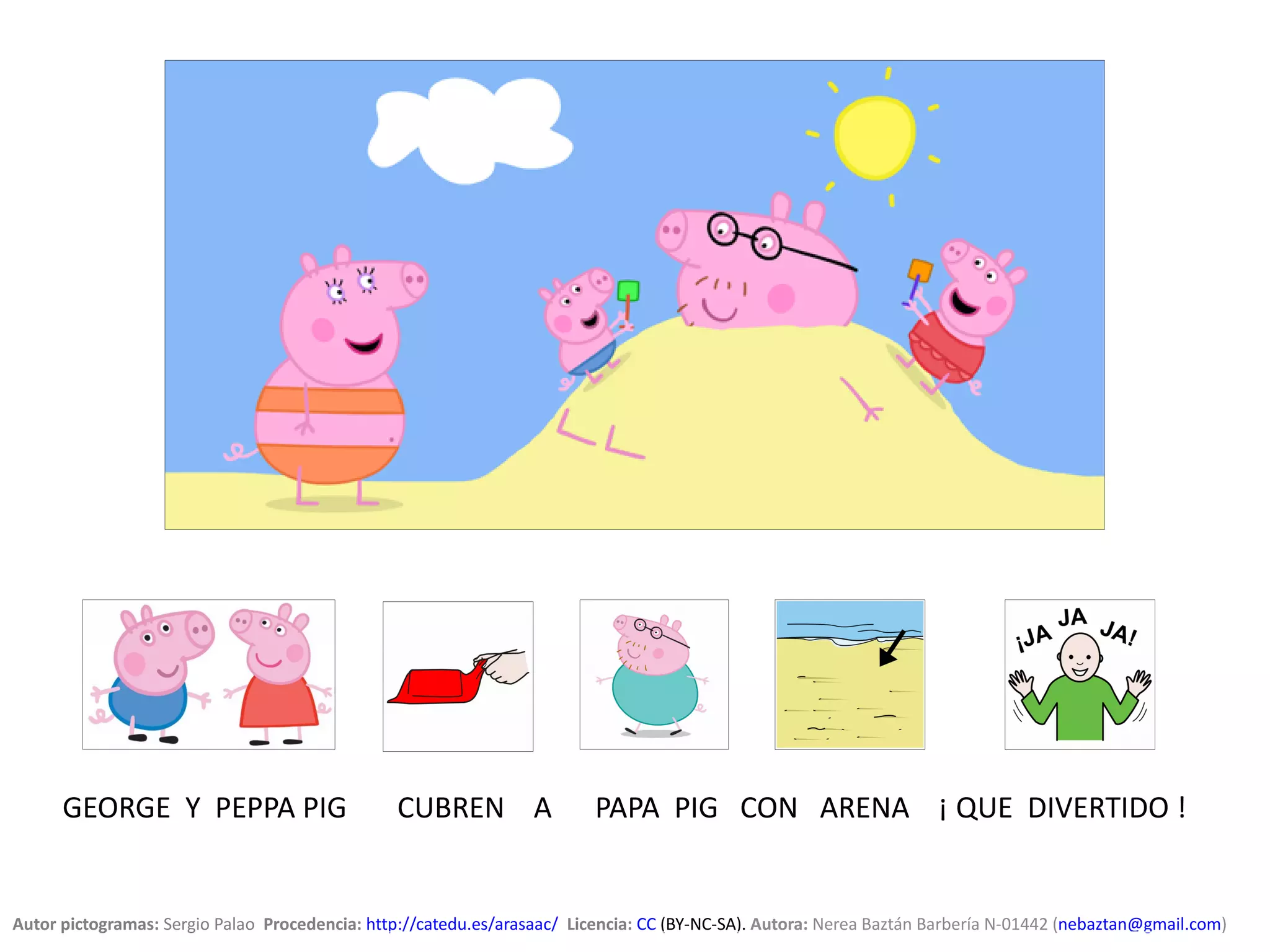 Peppa pig va a la playa (cuento con pictogramas) | PDF