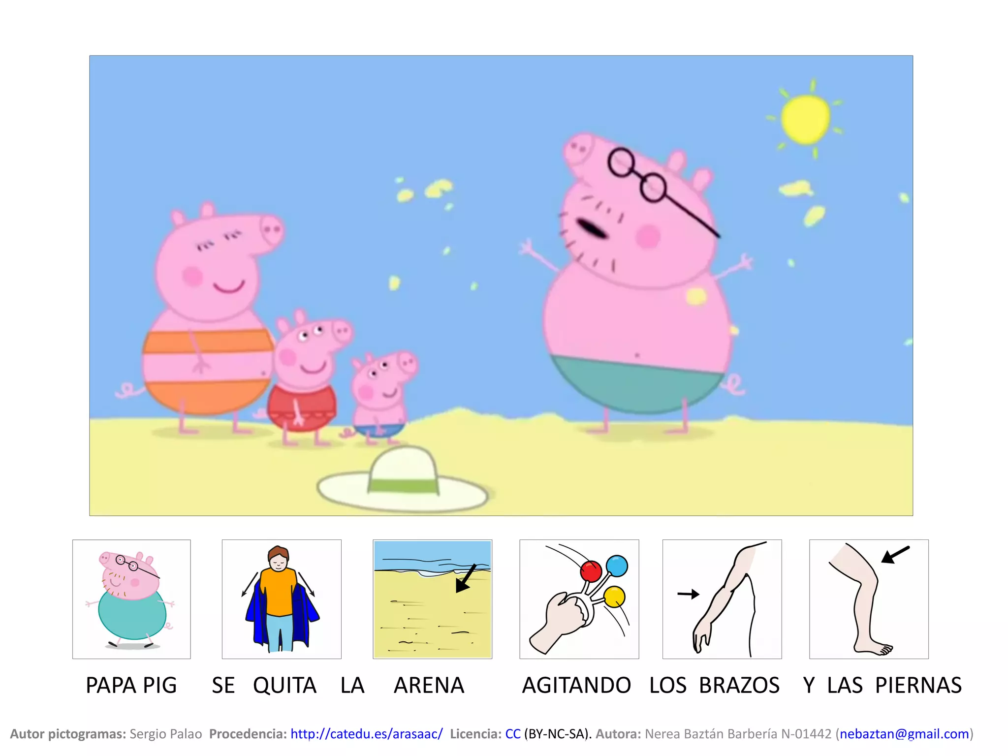 Peppa pig va a la playa (cuento con pictogramas) | PDF