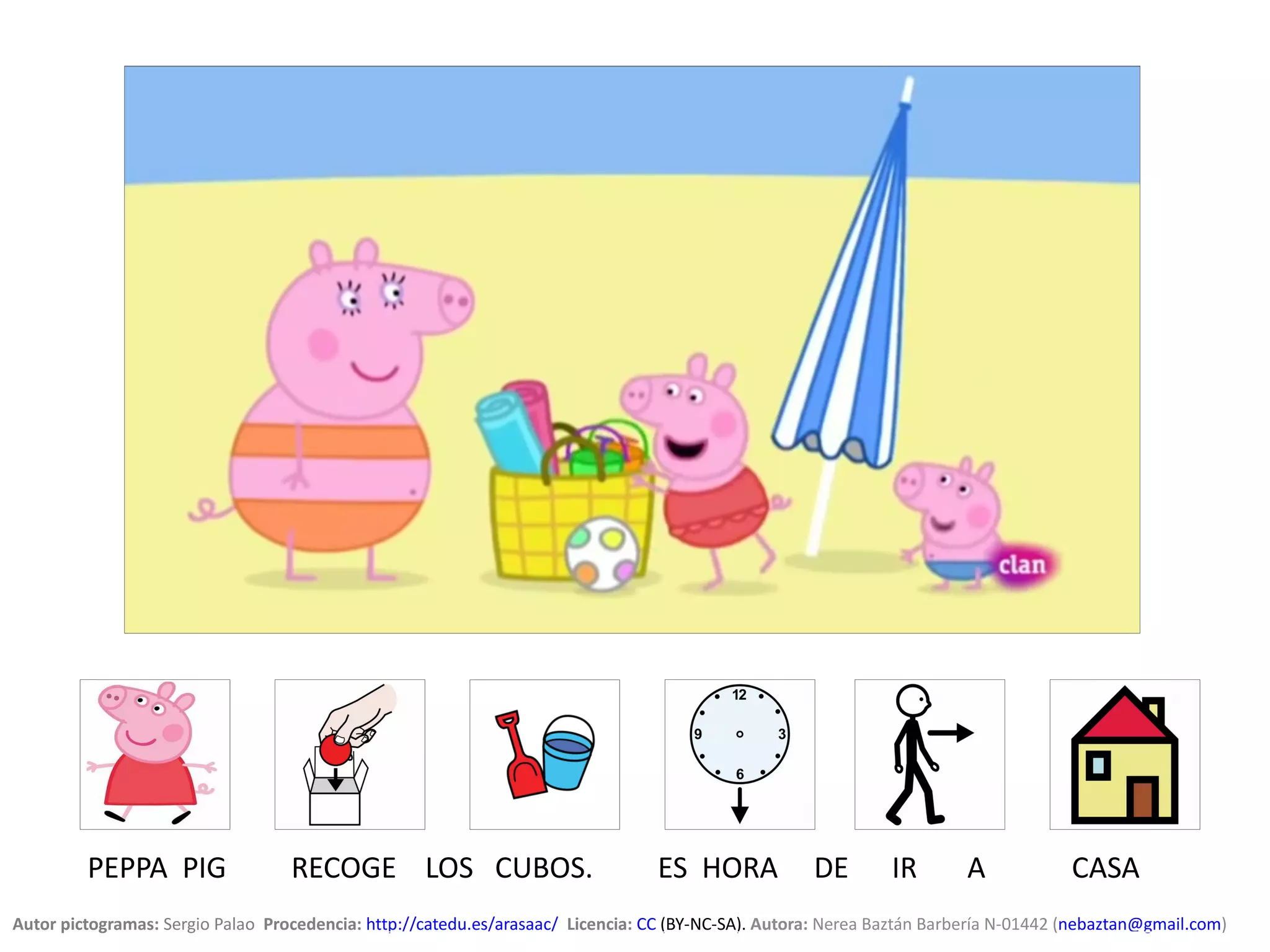 Peppa pig va a la playa (cuento con pictogramas) | PDF