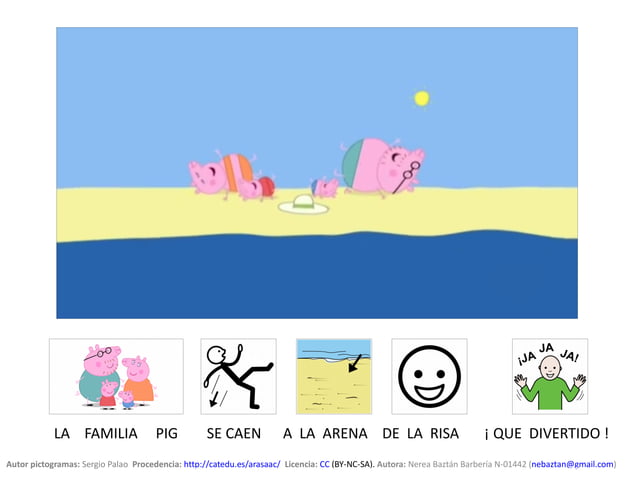 Peppa pig va a la playa (cuento con pictogramas) | PDF