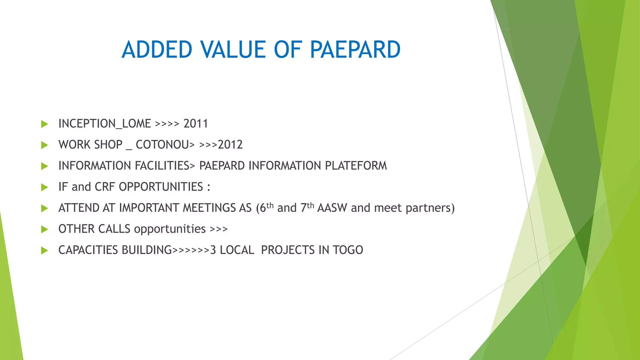 Pepper value chain development consortium (TOGO) | PPTX