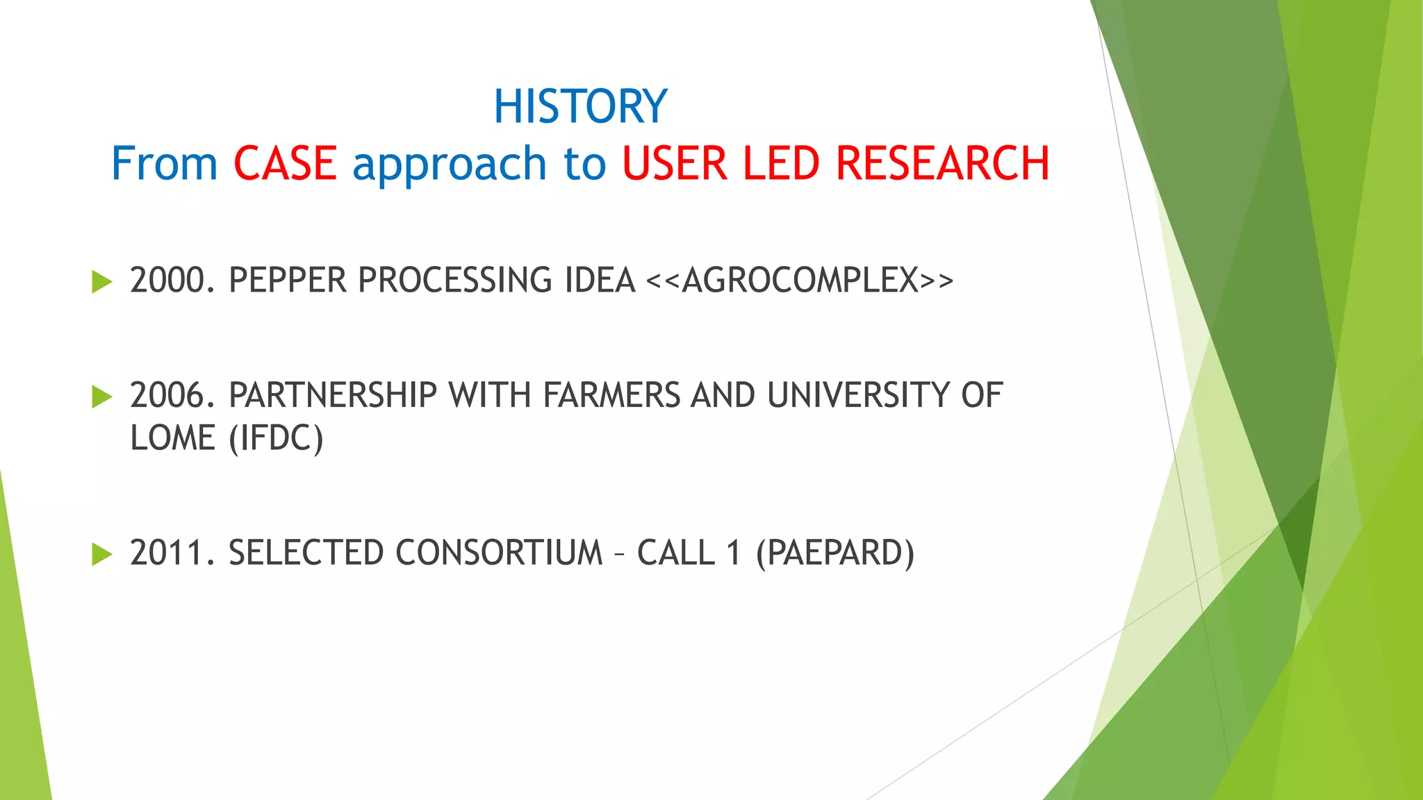 Pepper value chain development consortium (TOGO) | PPTX