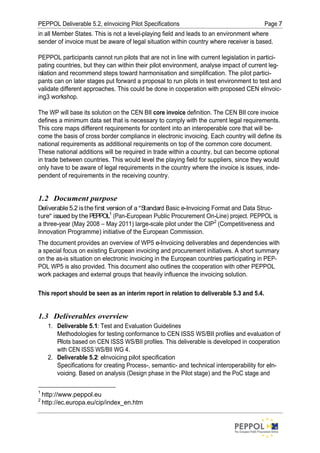 PEPPOL eInvoicing Pilot Specifications | PDF