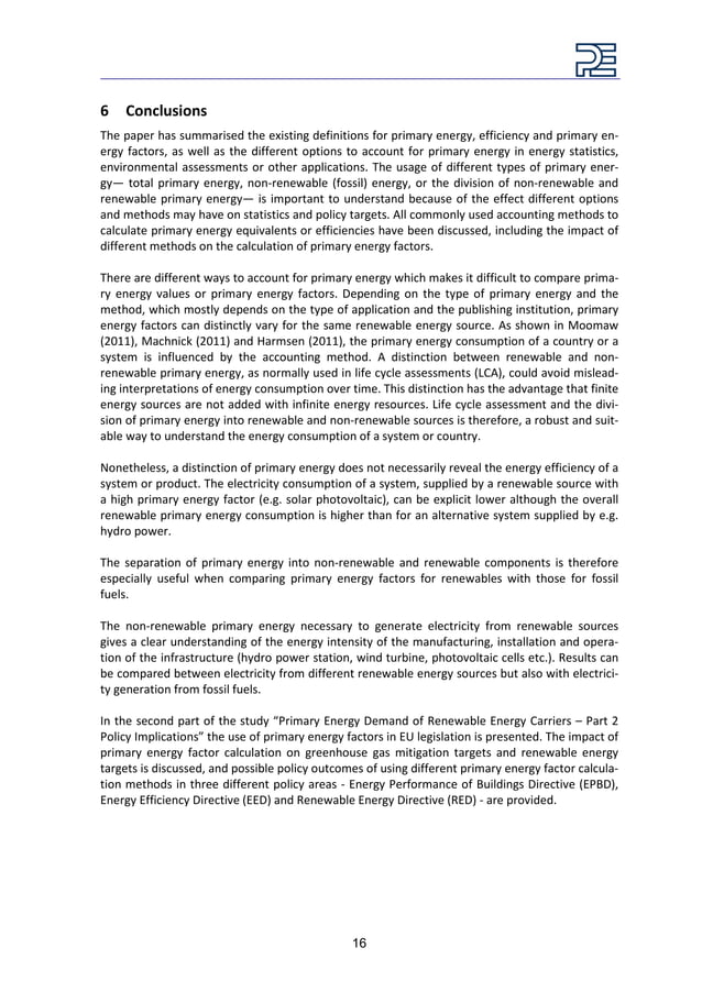 Primary Energy Demand of Renewable Energy Carriers - Part 1 ...