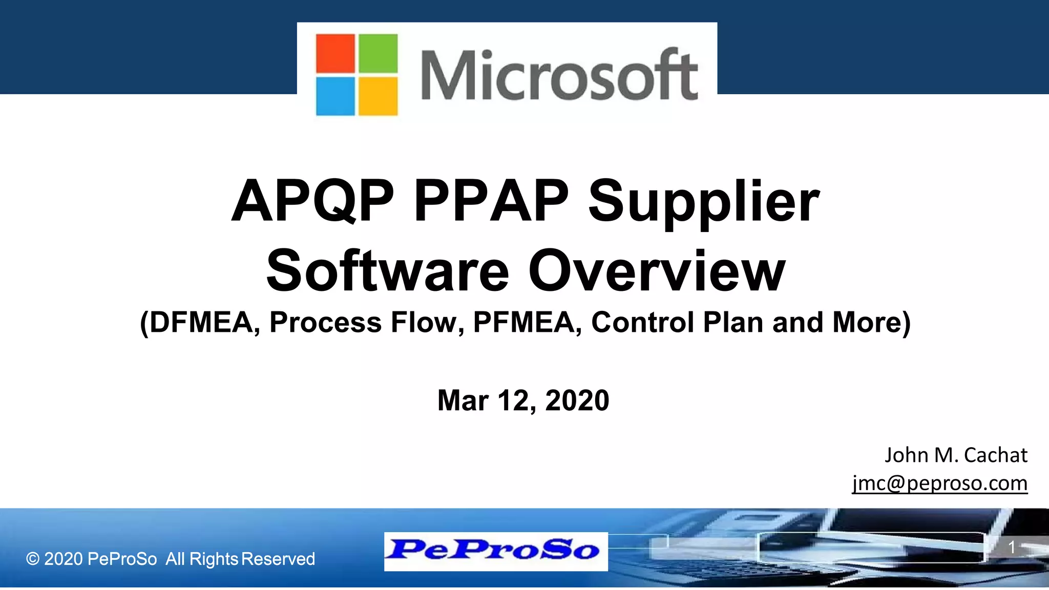 APQP PPAP supplier software overview mar 12 2020 | PDF