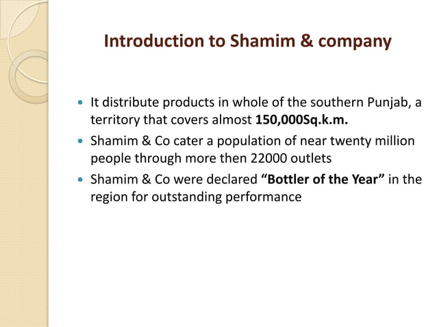 Pepsi distribution system | PPTX