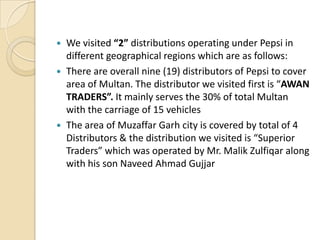 Pepsi distribution system | PPTX