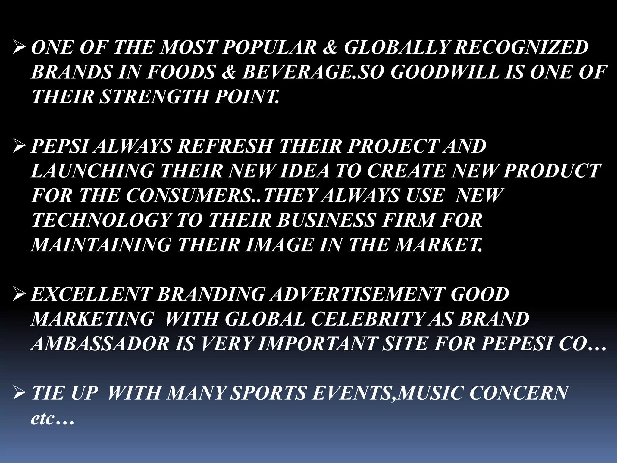 SWOT ANALYSIS OF PEPSI | PPTX