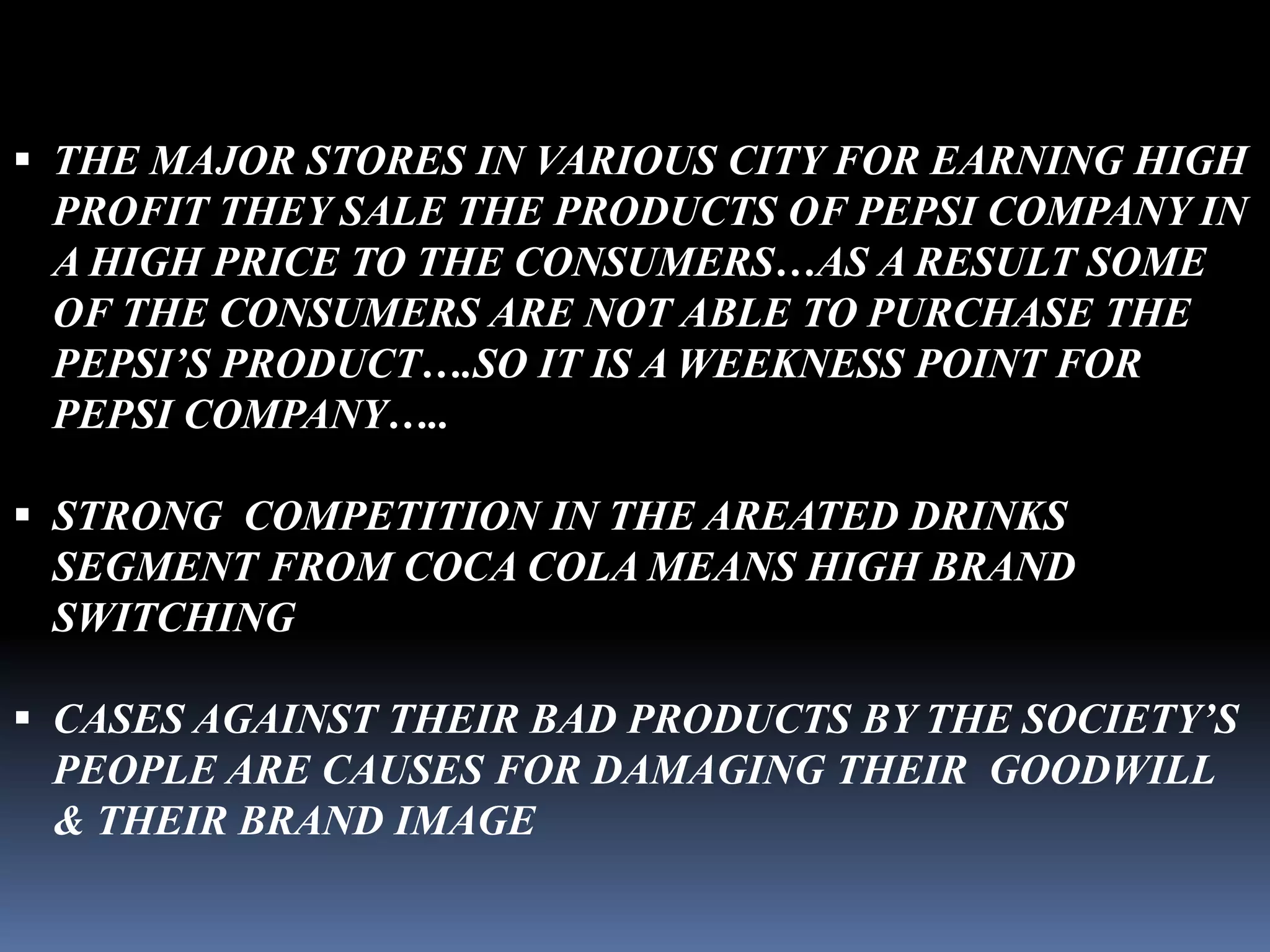 SWOT ANALYSIS OF PEPSI | PPTX