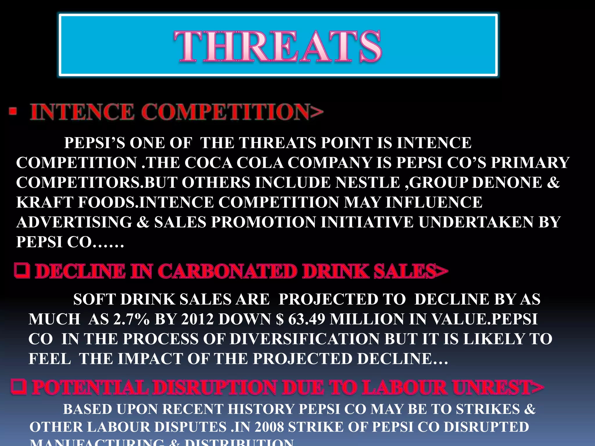 SWOT ANALYSIS OF PEPSI | PPTX