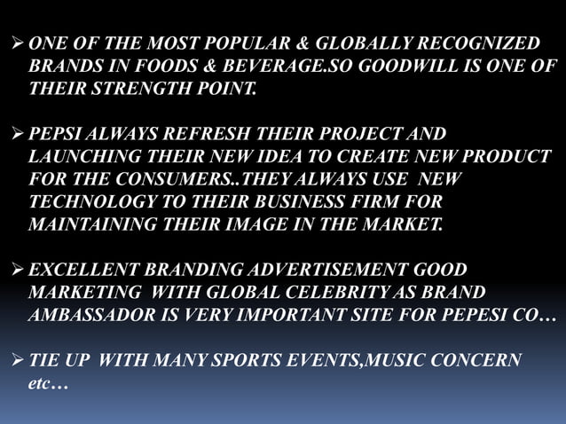 SWOT ANALYSIS OF PEPSI | PPTX