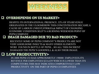 SWOT ANALYSIS OF PEPSI | PPTX