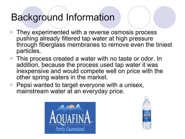 Pepsi aquafina | PPT | Marketing and Advertising | Business
