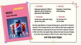 Cola Wars Continue: Coke and Pepsi | Evolution | SWOT Analysis | PDF