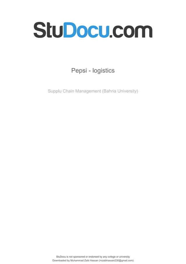 pepsi-logistics.pdf | Logistics | Business