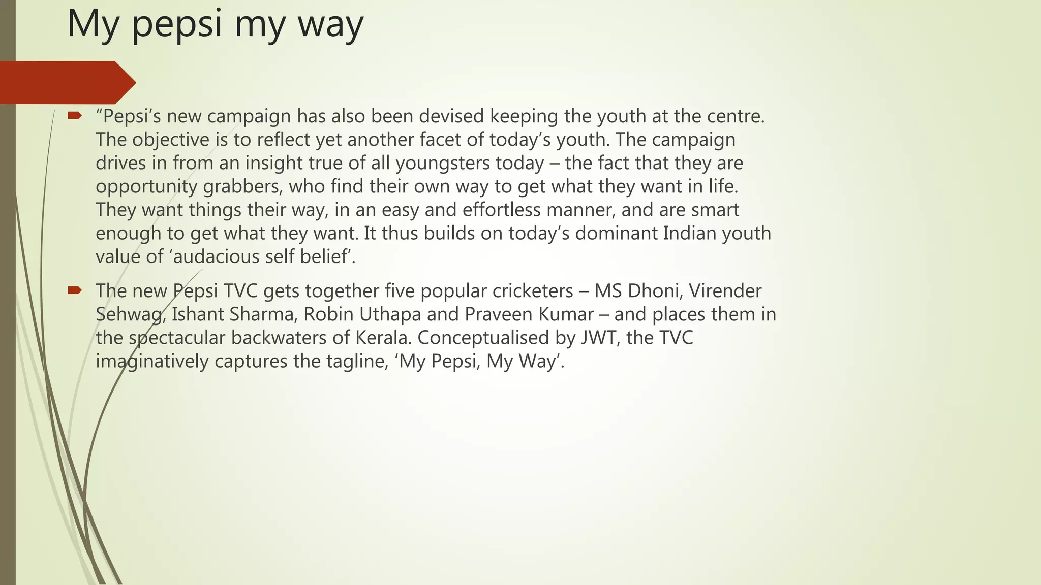 Pepsi advertisement campaign | PPTX