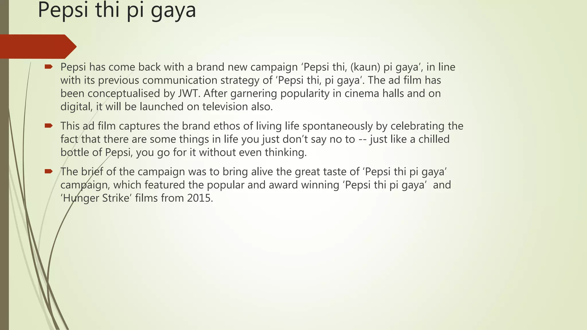 Pepsi advertisement campaign | PPTX