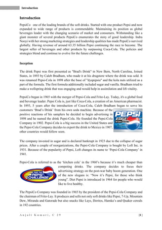 Research Paper on PepsiCo's Future Challenges | PDF