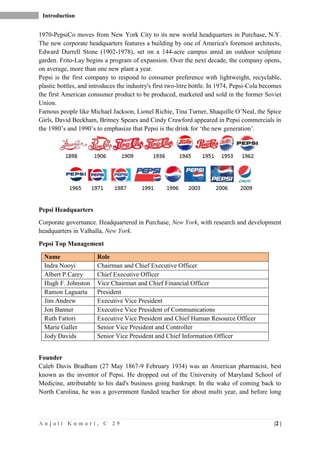 Research Paper on PepsiCo's Future Challenges | PDF