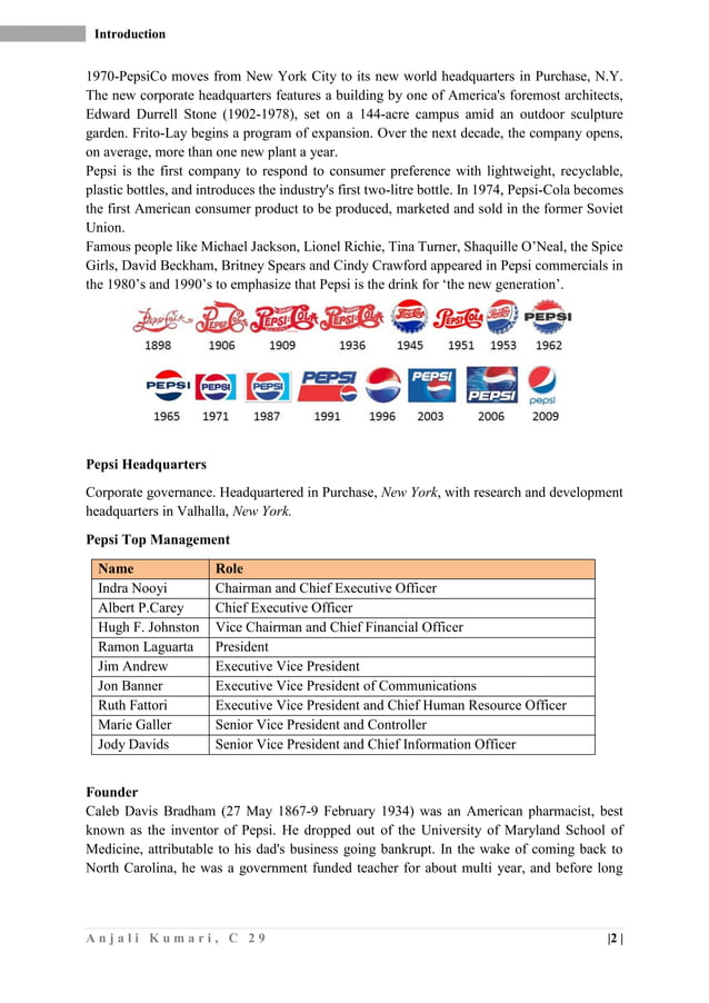 Research Paper on PepsiCo's Future Challenges | PDF | Business | Business and Finance