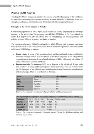 Research Paper on PepsiCo's Future Challenges | PDF