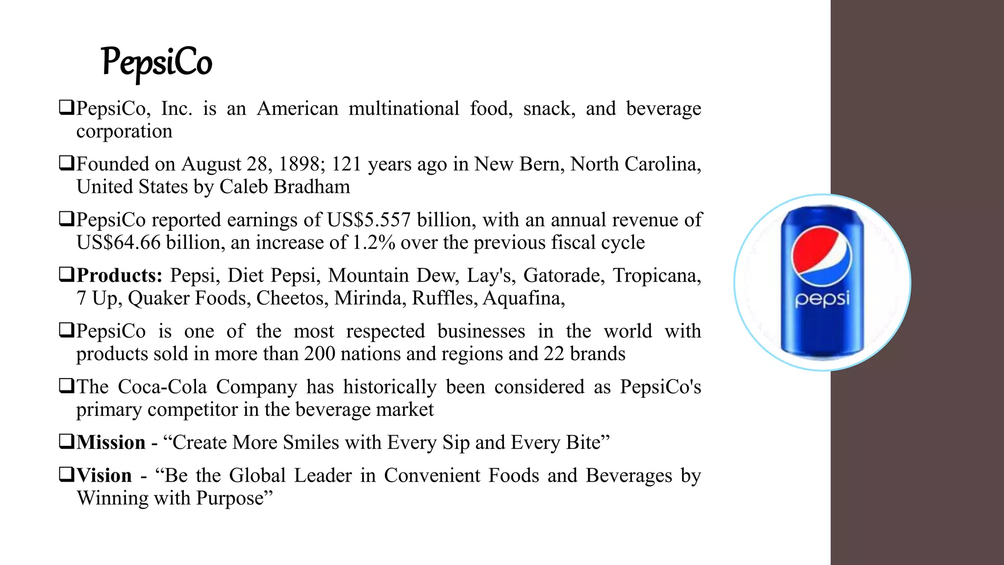 Strategic Management - Pepsi Co | PPTX | Business Administration | Business