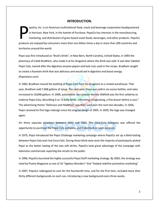 Pepsi co | PDF