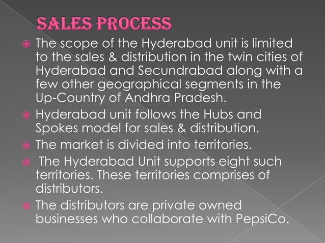 Pepsico sales and distribution | PPTX