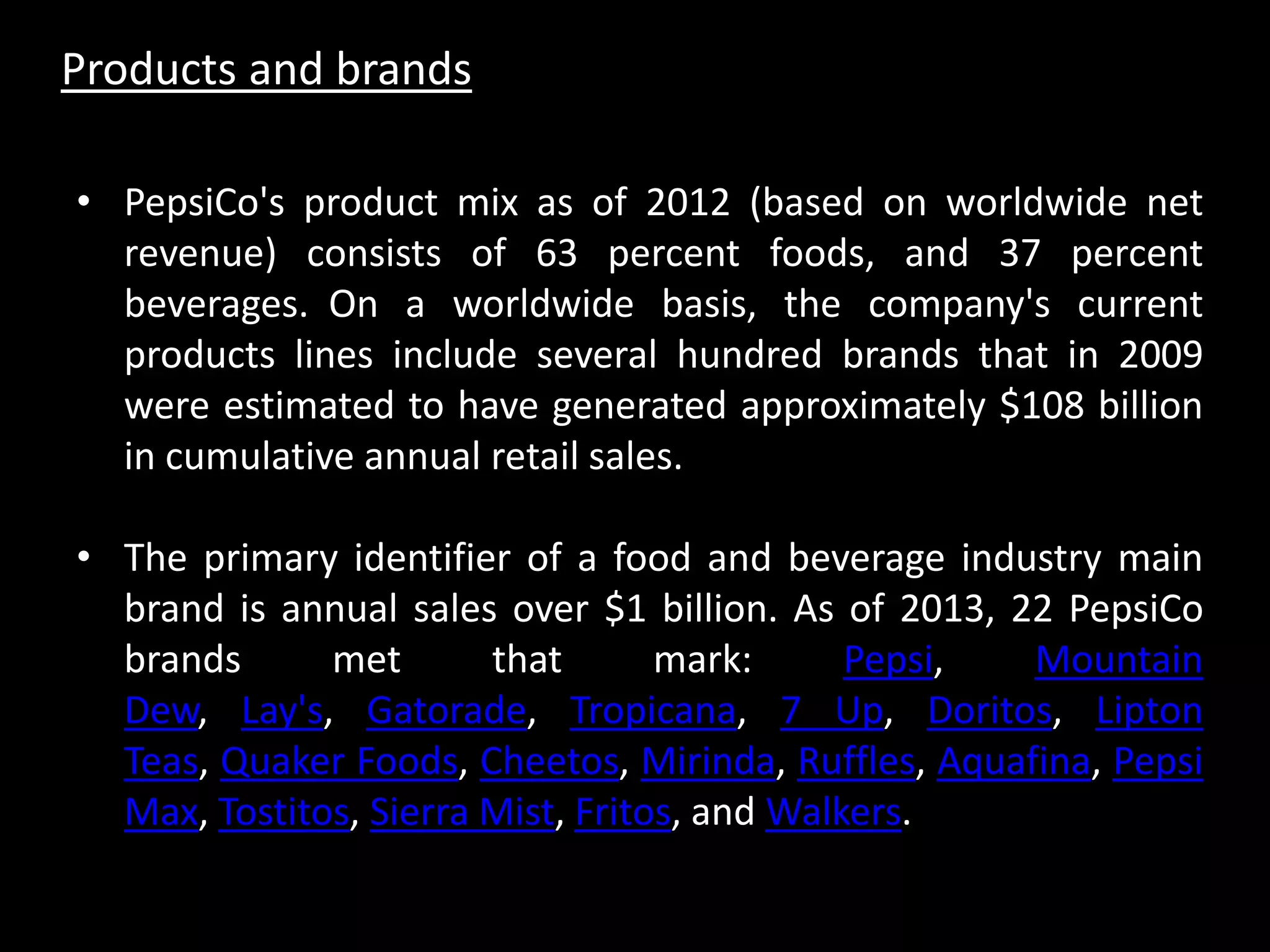 Pepsico a global brand | PPTX