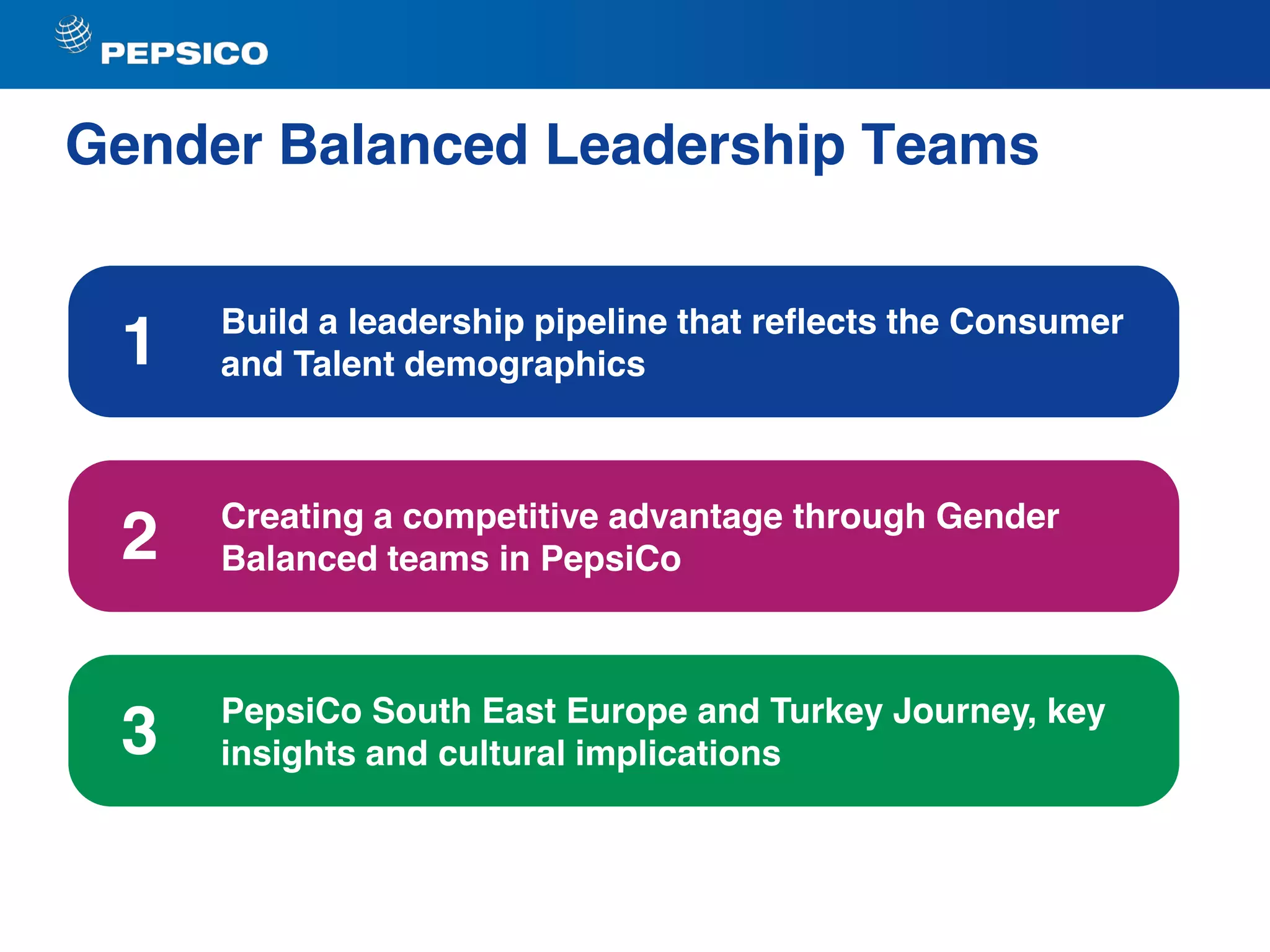 Pepsi co case of study building gender balaned leadership team updated ...