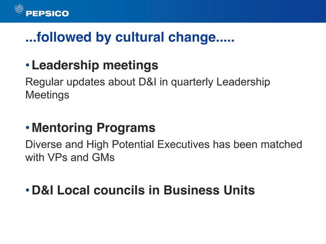 Pepsi co case of study building gender balaned leadership team updated ...