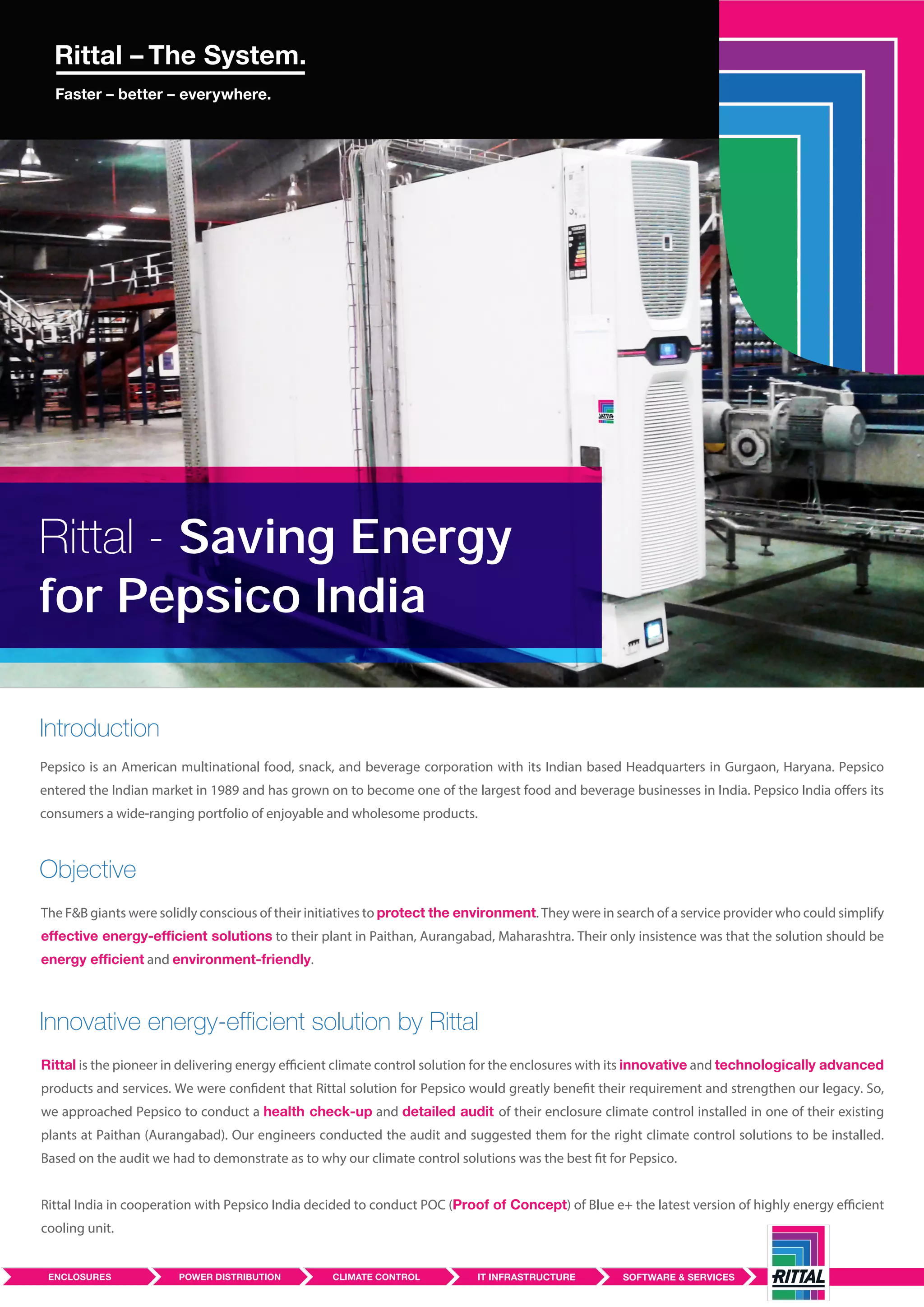 Rittal - Saving Energy for Pepsico India | PDF
