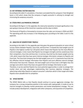 Pepsico corporation strategic mnt report | PDF