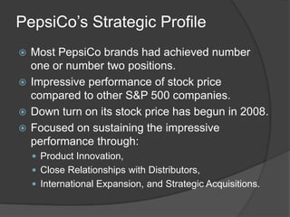 Pepsi co diversification strategy case analysis | PPTX