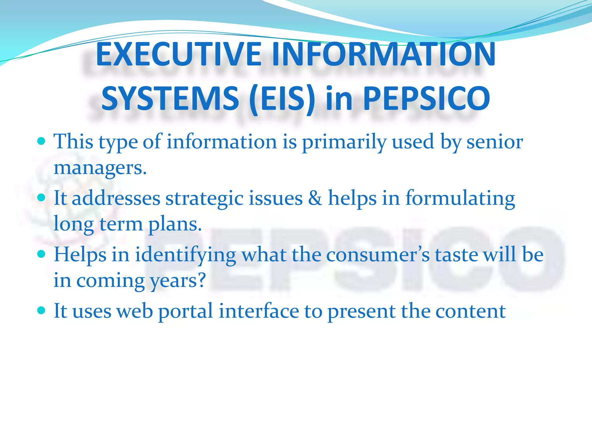 Pepsico information systems | PPTX