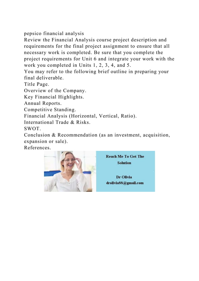 pepsico financial analysisReview the Financial Analysis course pro.docx
