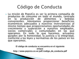 Pepsi co inc cultura organizacional | PPTX