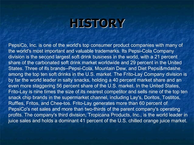 Pepsico presentation | PPT | Business | Business and Finance