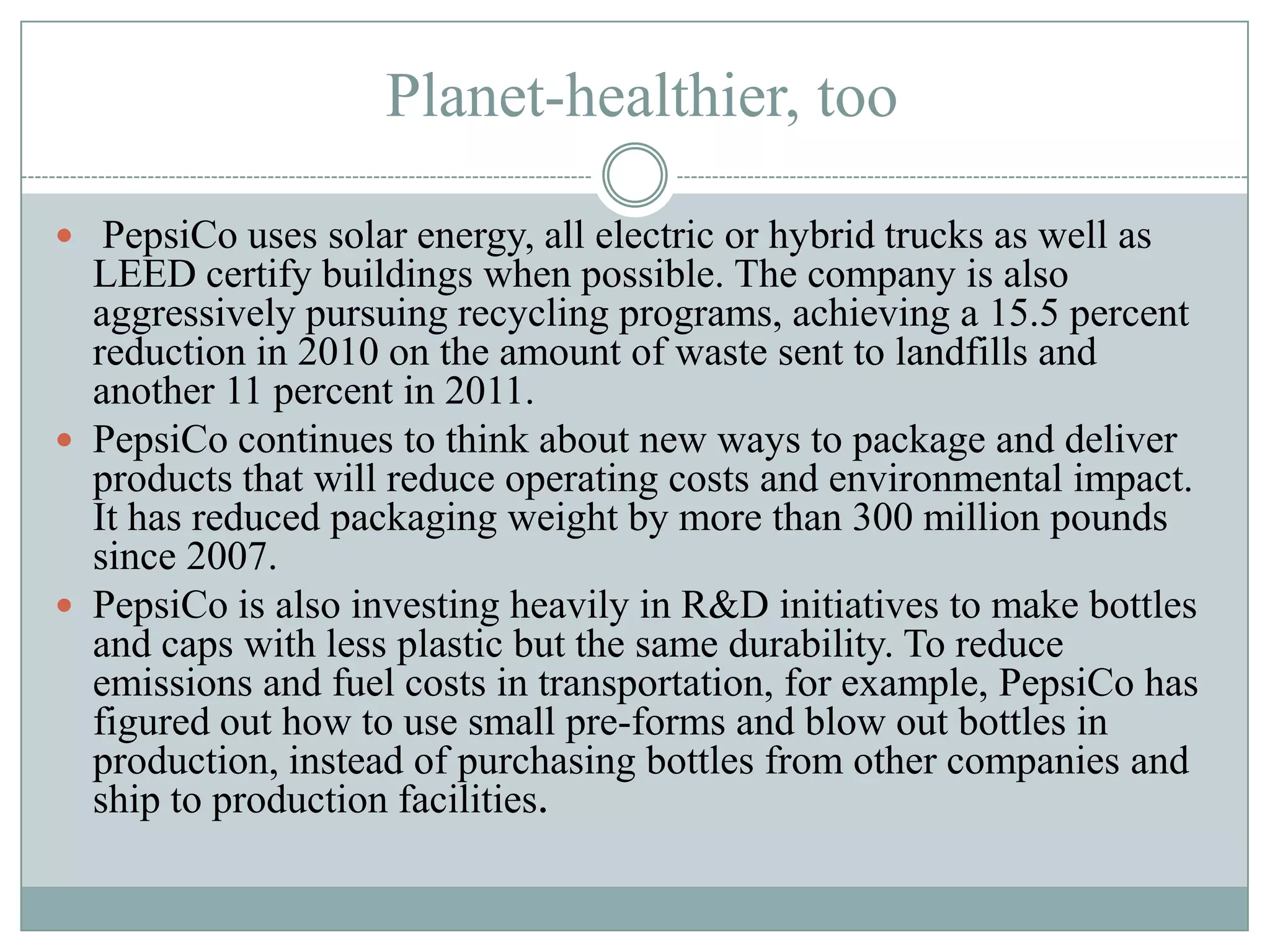 Pepsico product portfolio transformation | PPTX